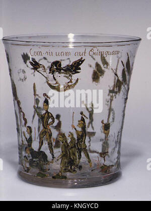 This beaker, made from glass, was likely used for drinking or ...