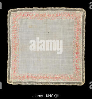This handkerchief, likely from the 19th century, is an example of ...