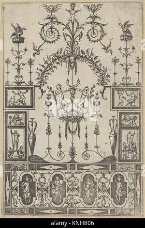 Grotesque Ornament Panel, Jacques Androuet Du Cerceau, 1566 Stock Photo ...