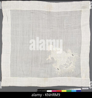 This historical handkerchief illustrates period textile design ...