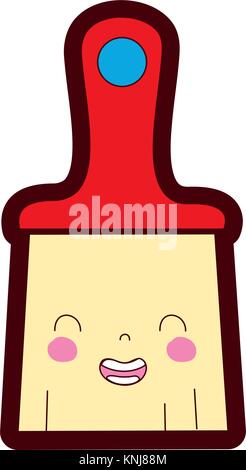 line kawaii cute smile brush object Stock Vector Image & Art - Alamy