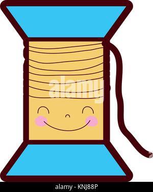 line kawaii cute funny thread object Stock Vector Image & Art - Alamy