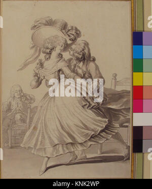 Costume Drawing, Lady and Gentleman Dancing, drawing, attributed to ...