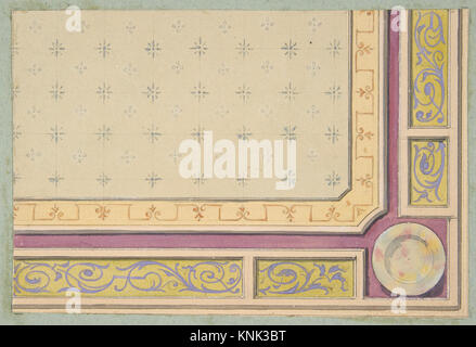 Ceiling design drawing with measurements and design codes, attributed ...