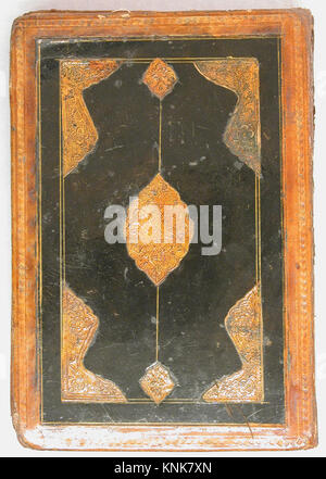 A 17th-18th century Iranian or Turkish bookbinding in leather, lacquer ...