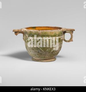 Terracotta scyphus (drinking cup). Culture: Roman. Dimensions: H. 2 1/2 ...