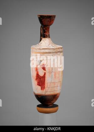 Greek White Ground Lekythos, Detail of Woman with Maid, 460 BC. Because ...