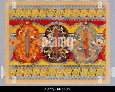 The 'figure of eight shield' Mycenaean fresco wall painting, Mycenae ...