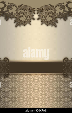 Vintage background with decorative borders and old-fashioned patterns ...