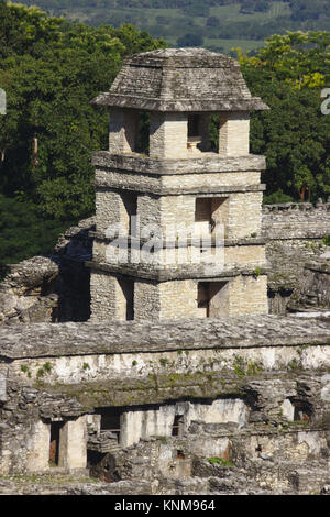 The Palace Observation Tower at the Mayan ruins of Palenque, a UNESCO ...