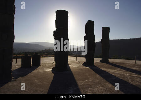 Atlantean columns on pyramid B, Tula, Mexico Stock Photo - Alamy