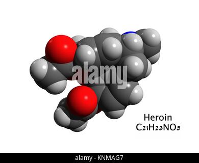 Heroin (diacetylmorphine, morphine diacetate, diamorphine) opioid Stock ...