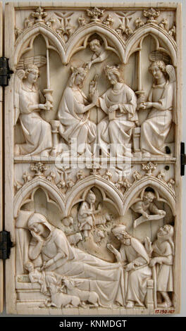 Diptych, 14th century, French, Medium: Ivory with metal mounts Stock Photo - Alamy