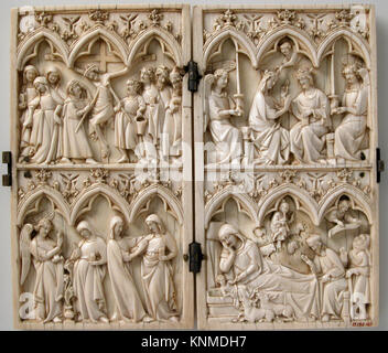 Diptych, 14th century, French, Medium: Ivory with metal mounts Stock Photo - Alamy