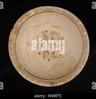 Pottery Bowl, 9th century, Excavated in Iran, Nishapur, Medium: Earthenware; white slip with ...