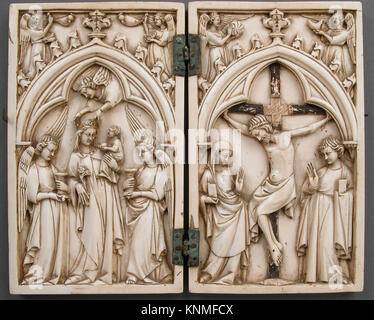 Diptych with Virgin and Child and Crucifixion 14th century (?) French. Diptych with Virgin and ...
