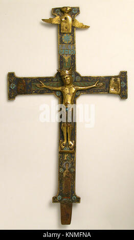 Crucifix, 13th century, French, Made in Limoges, France, Medium: Champlevé enamel, copper-gilt ...