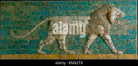 Panel with striding lion. Culture: Babylonian. Dimensions: H. 38 1/4 in ...