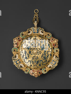 Decorative bronze hat badge mounted as a pendant, illustrating Marsyas ...