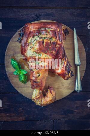 Baked Pork leg Stock Photo - Alamy