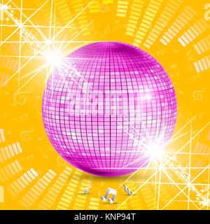 vector music background with discoball Stock Photo - Alamy