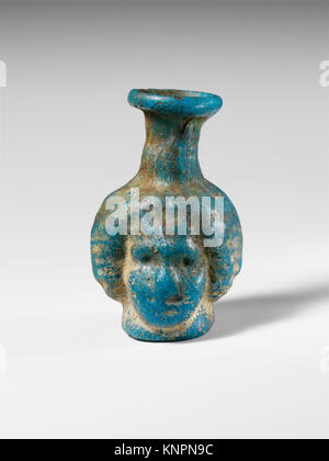 This glass double head flask is an ancient container with dual spouts ...