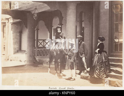 Group portrait showing Lady Canning, Major Jones, and Lady Campbell at ...