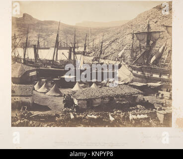 Photograph of Cossack Bay in Balaklava, showing water, boats, shoreline ...