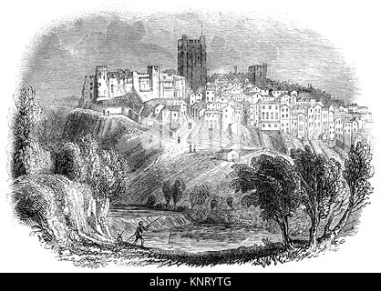 The keep of Richmond Castle, completed in 1086, in the market town of ...