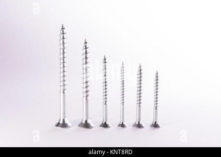 Decreasing Bar Graph Pattern Metal Screws Construction White Background ...