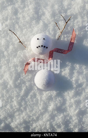 Head of melted snowman with sad face Stock Photo - Alamy