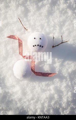 Sad snowman that has melted in the winter sunshine Stock Photo - Alamy