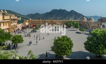 View of Jaleb Chowk courtyard, Amber Fort, Jaipur, India Stock Photo ...
