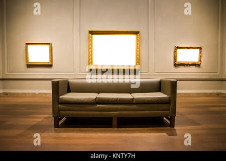 Three Ornate Picture Frames Art Gallery Museum Exhibit Blank White ...