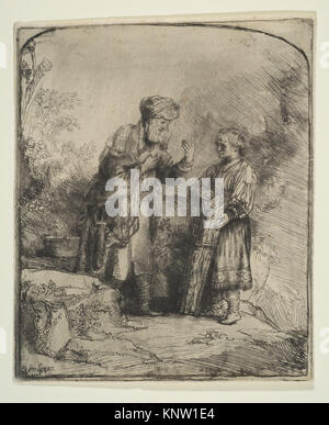 Artwork depicting Abraham preparing to sacrifice Isaac, illustrating ...