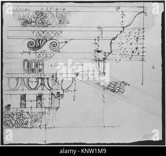 Architectural drawing of the Arch of Constantine showing elevation ...