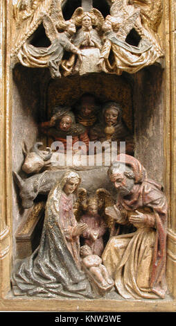 Altarpiece depicting multiple scenes from the infancy of Christ ...