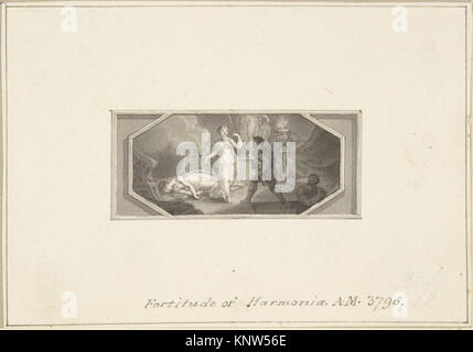 Drawing by Edward Francis Burney depicting the allegorical figure of ...