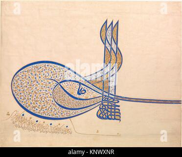 Signature or Tughra of Sultan Suleiman the Magnificent on Baroque ...