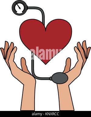 Hand holding Blood pressure cuff Stock Vector Image & Art - Alamy