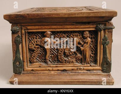 A late 14th-century German wooden casket from Alsace, crafted from ...