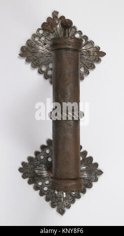 A German iron door handle with two escutcheon plates from the 16th ...