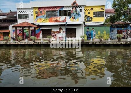 Street art along the Melaka River, Malacca, Malaysia Stock Photo - Alamy