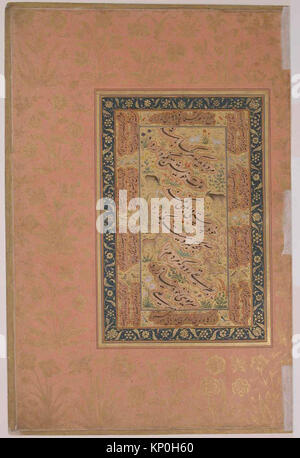 Shah Jahan Album folio sf55-121-10-4b depicting calligraphy with ...