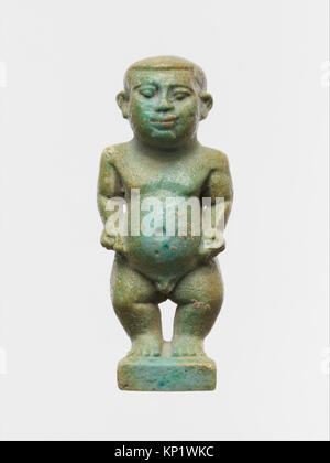 An ancient Egyptian faience amulet depicting the goddess Mut with a ...