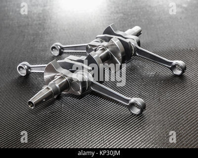 closeup crankshaft of the airplane engine on a kevlar substrate Stock ...