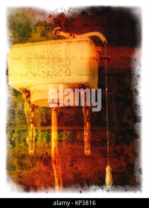 toilet cistern and pull chain Stock Photo - Alamy