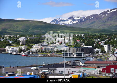 Harbour / Port / waterfront area of Akureyri, Eyjafjörður, Iceland ...