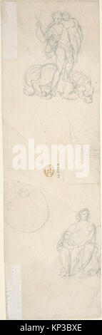 Design for Ornamental Frieze with Shell, Foliage and Satyr's Head ...