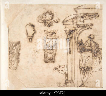 A Figure and Some Architectural Details. MET DP810671 Stock Photo - Alamy